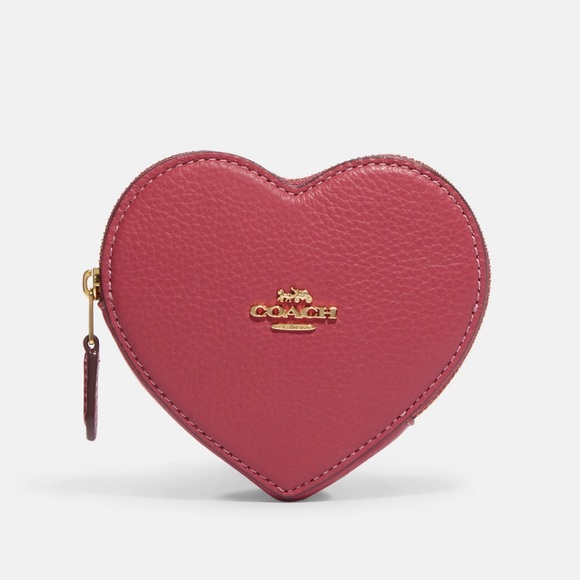 Coach | Bags | Coach Heart Coin Case In Rougegold | Poshmark